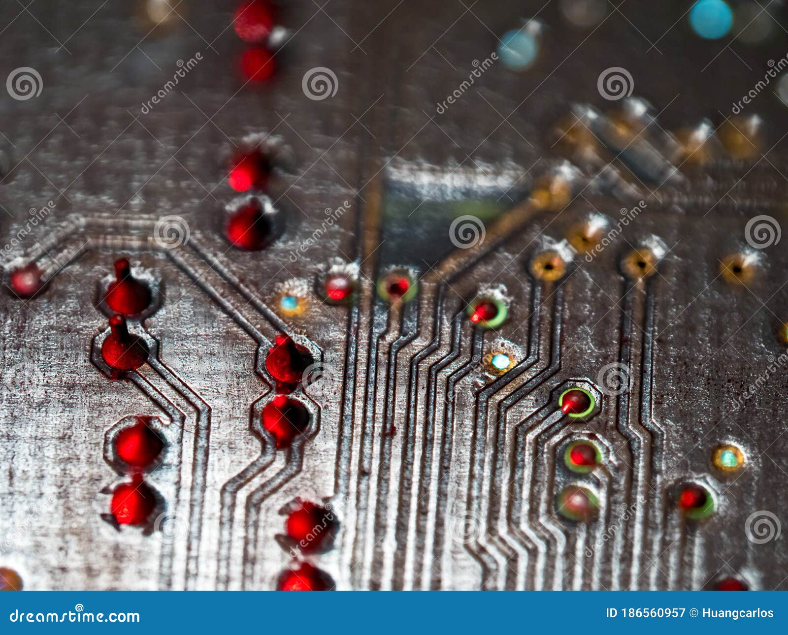 Computer Micro Circuit Board with Integrated IC Stock Image - Image of ...