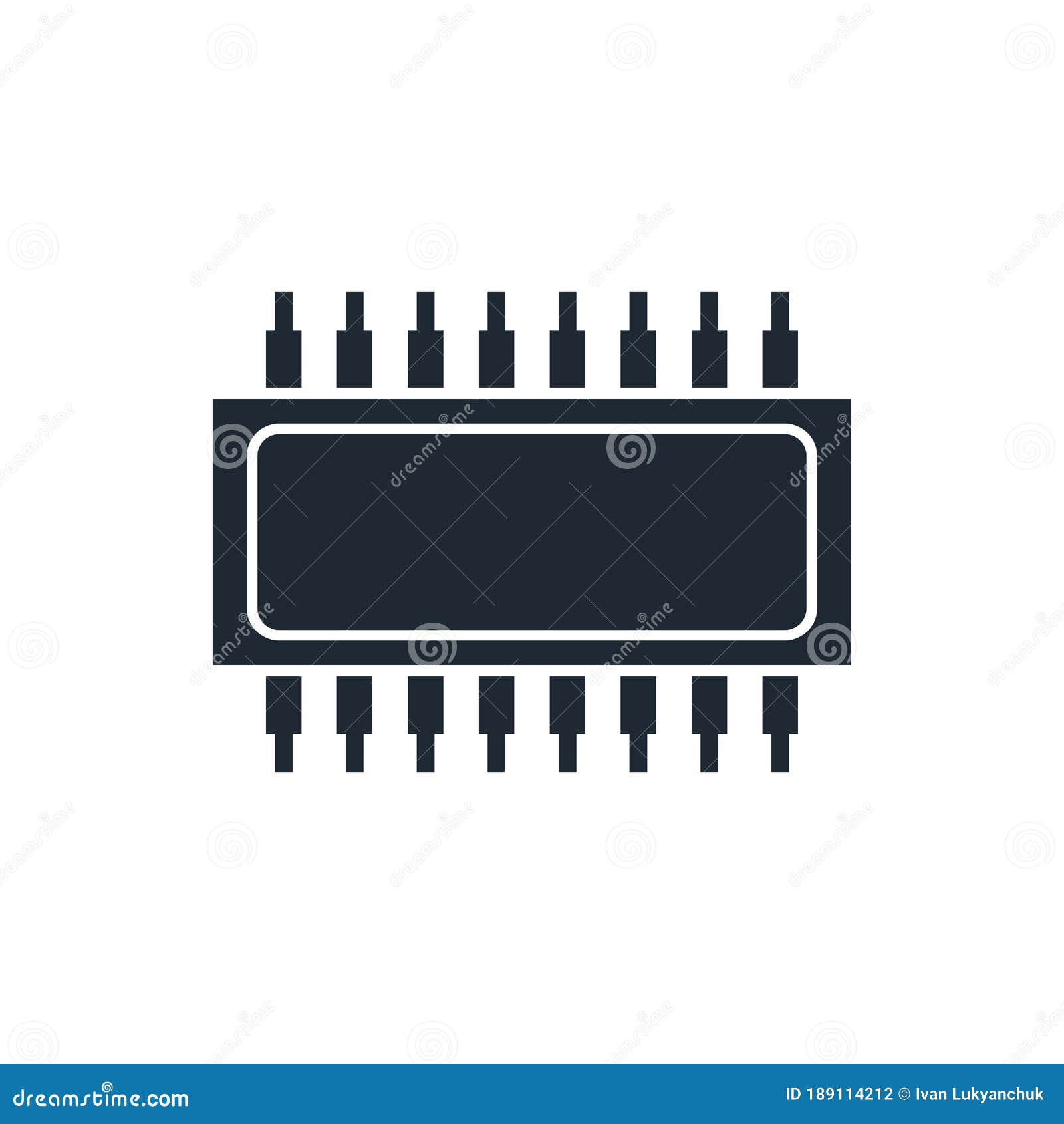 Computer Microchip icon stock vector. Illustration of binary - 189114212