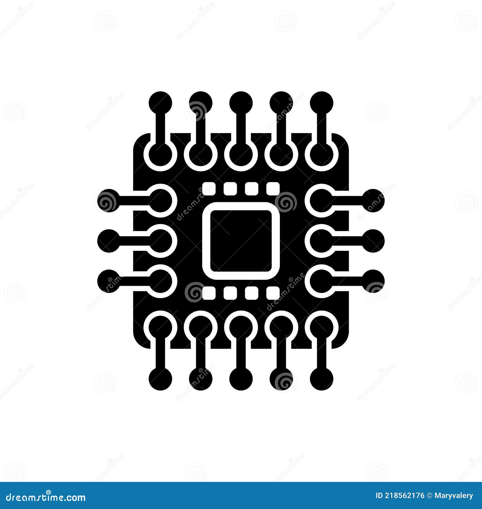 Computer Microchip Icon. Chip Processor Sign Stock Vector ...