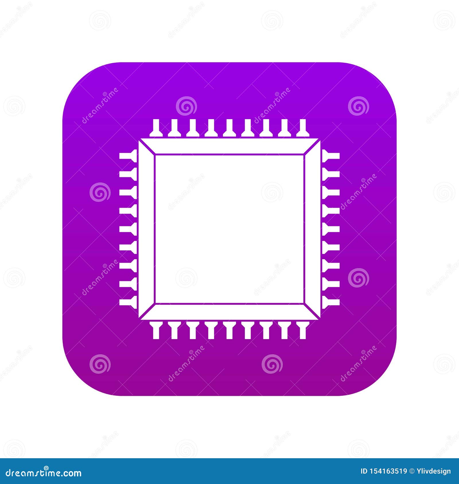 Computer Microchip Icon Digital Purple Stock Vector - Illustration of ...
