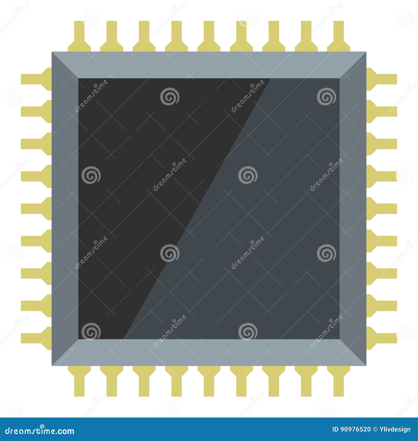 Computer microchip icon stock vector. Illustration of electric - 90976520