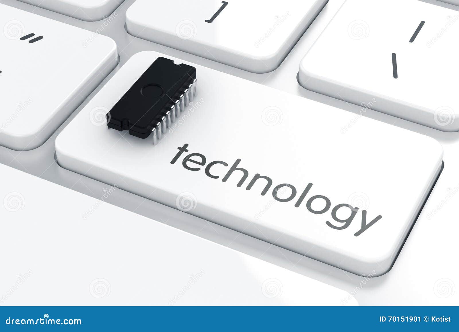 Computer Microchip on the Laptop Keyboard. Technology Concept Stock ...