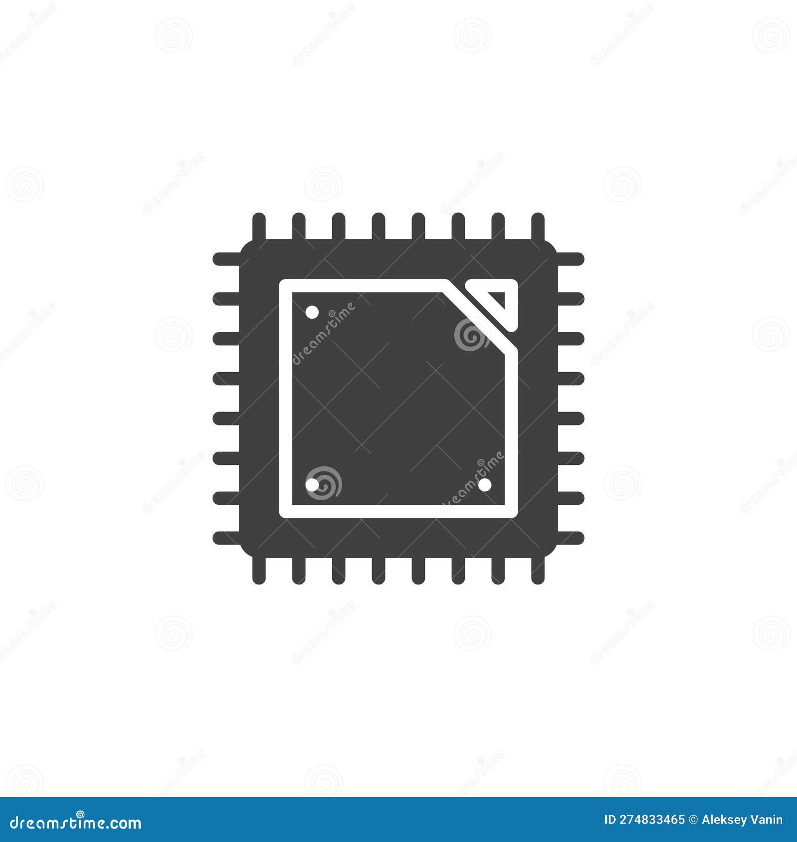 Computer Microchip Vector Icon Stock Vector - Illustration of ...