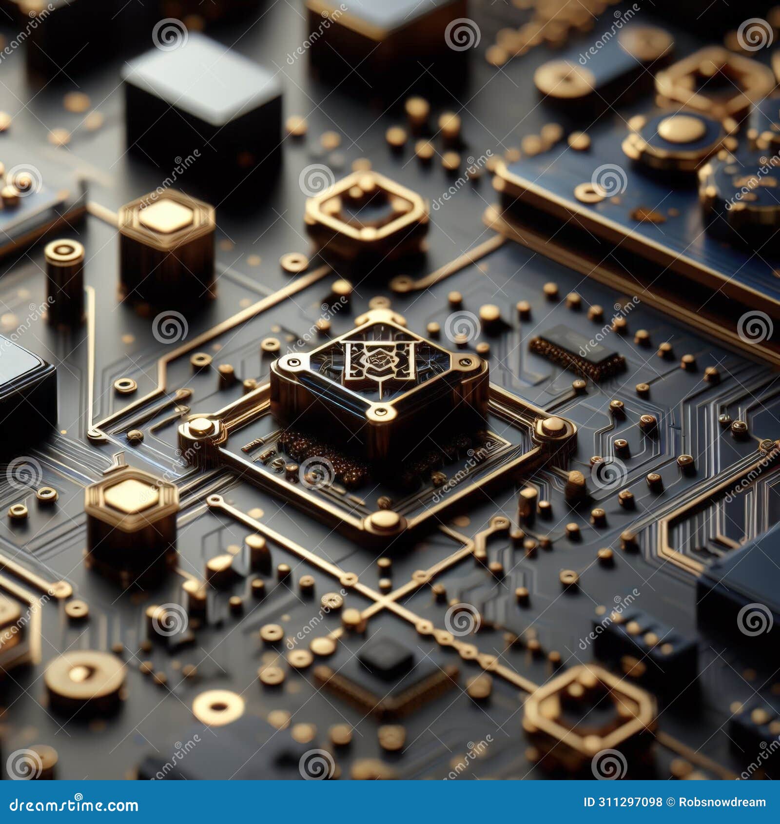 Computer Microchip Sitting on Motherboard Stock Illustration ...