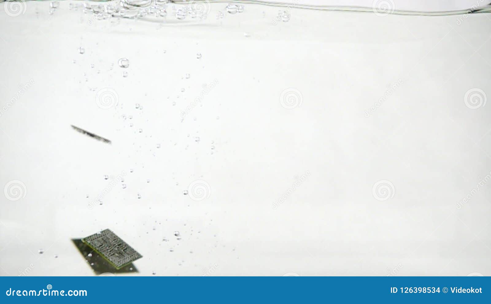 Computer Microchips Fall into the Water, Slow Motion Stock Footage ...