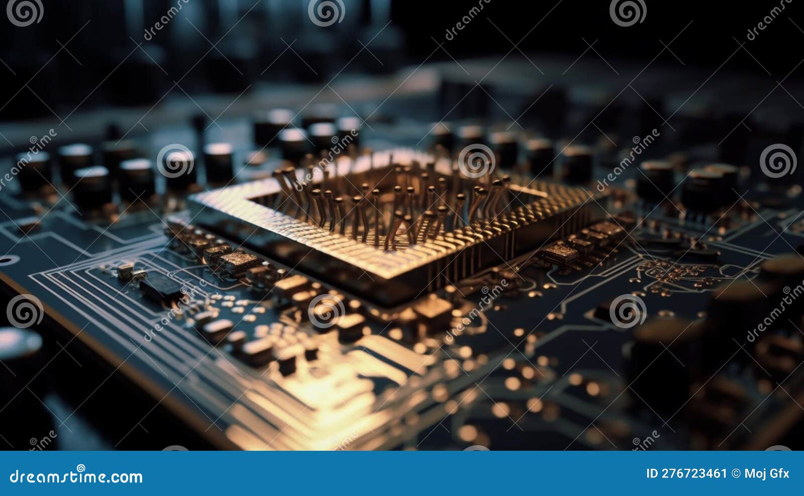 Computer Microchips and Processors on Electronic Circuit Board ...