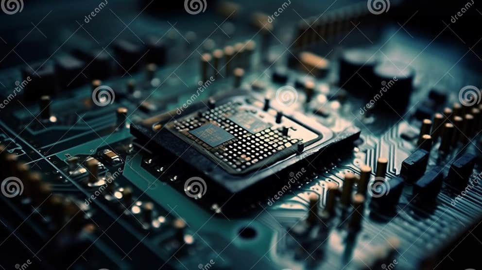 Computer Microchips and Processors on Electronic Circuit Board ...