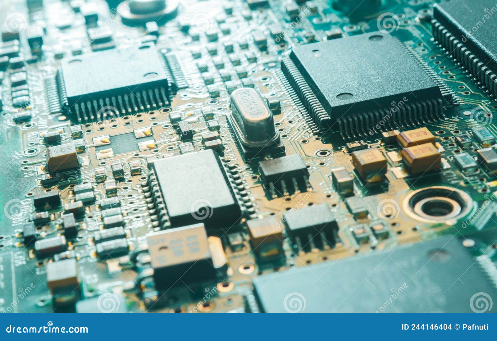Computer Microchips and Processors on Electronic Circuit Board ...