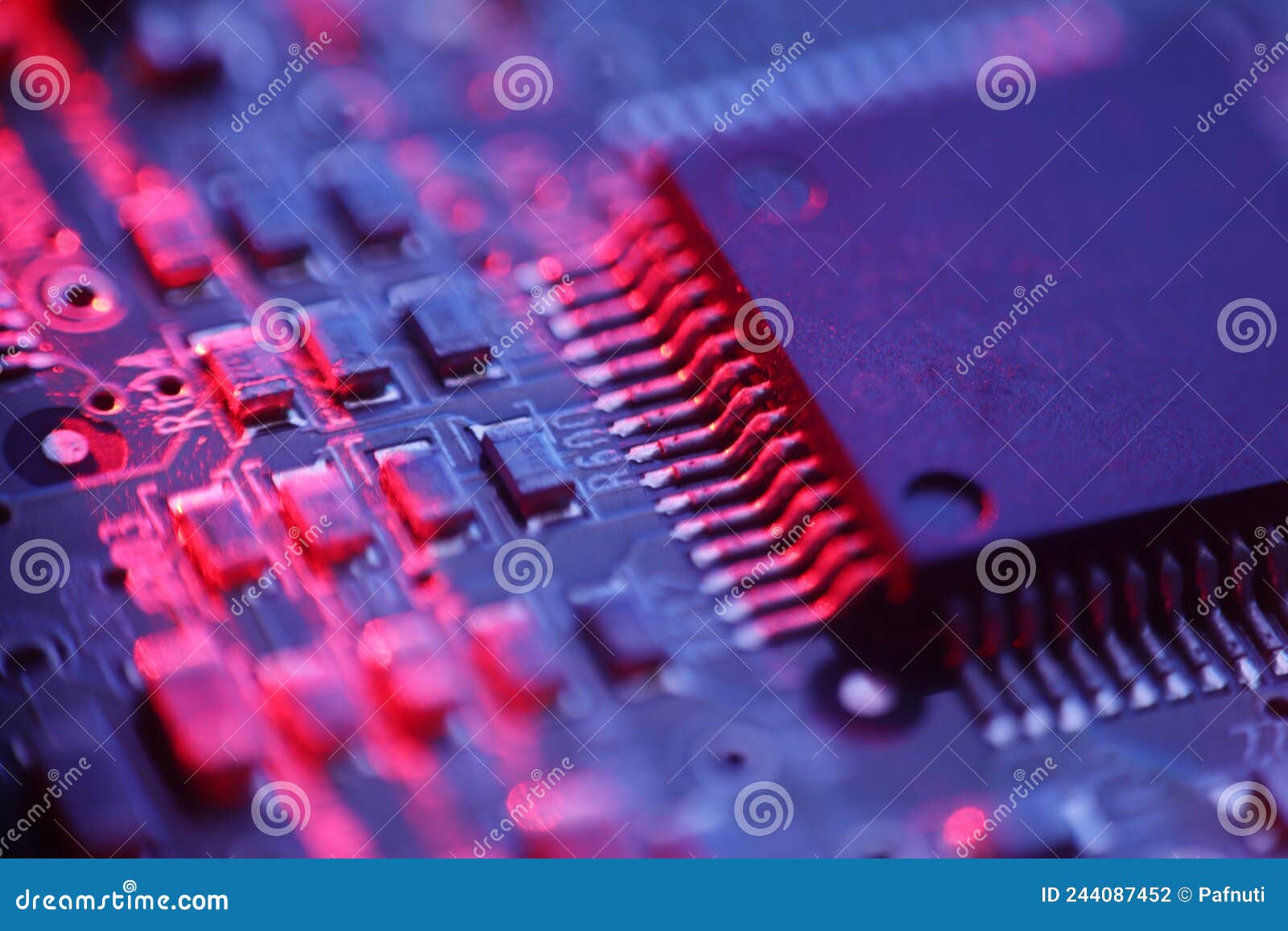 Computer Microchips and Processors on Electronic Circuit Board ...