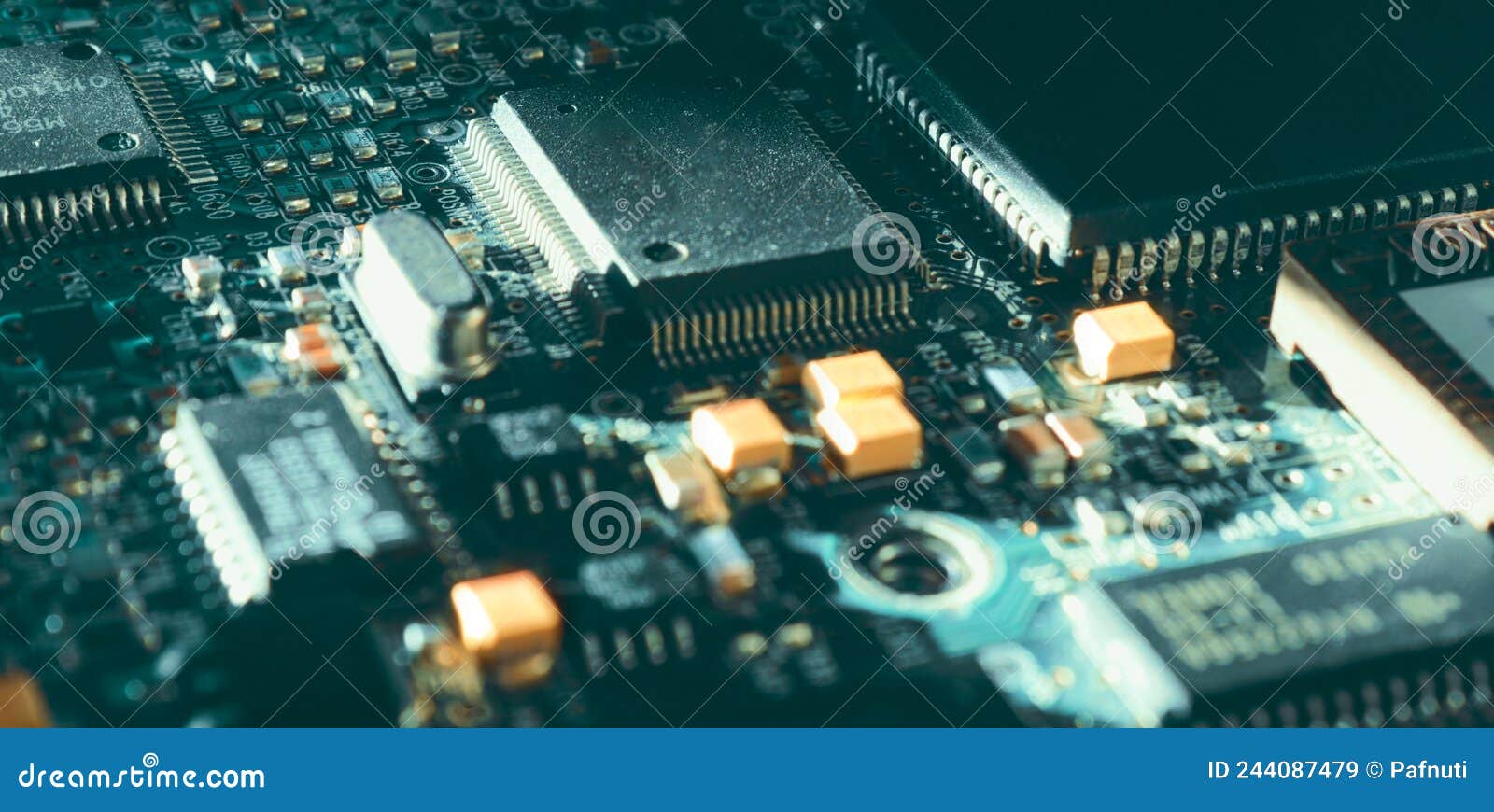 Computer Microchips and Processors on Electronic Circuit Board ...