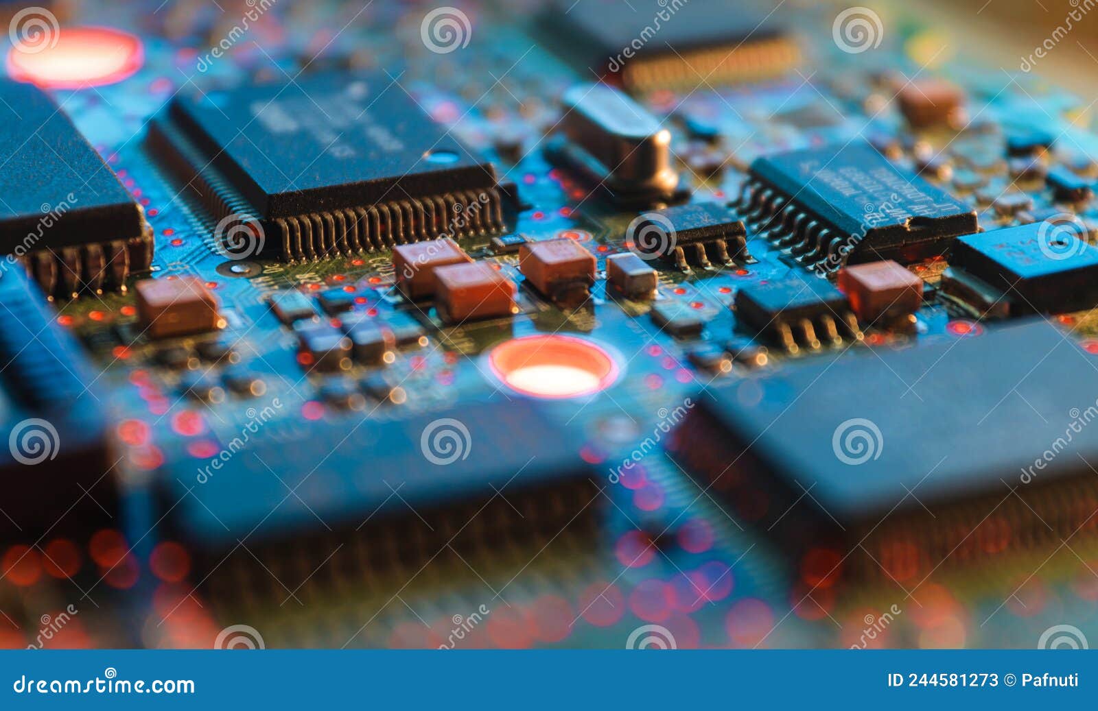 Computer Microchips and Processors on Electronic Circuit Board ...