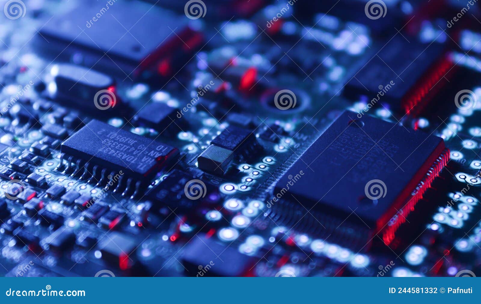 Computer Microchips and Processors on Electronic Circuit Board ...