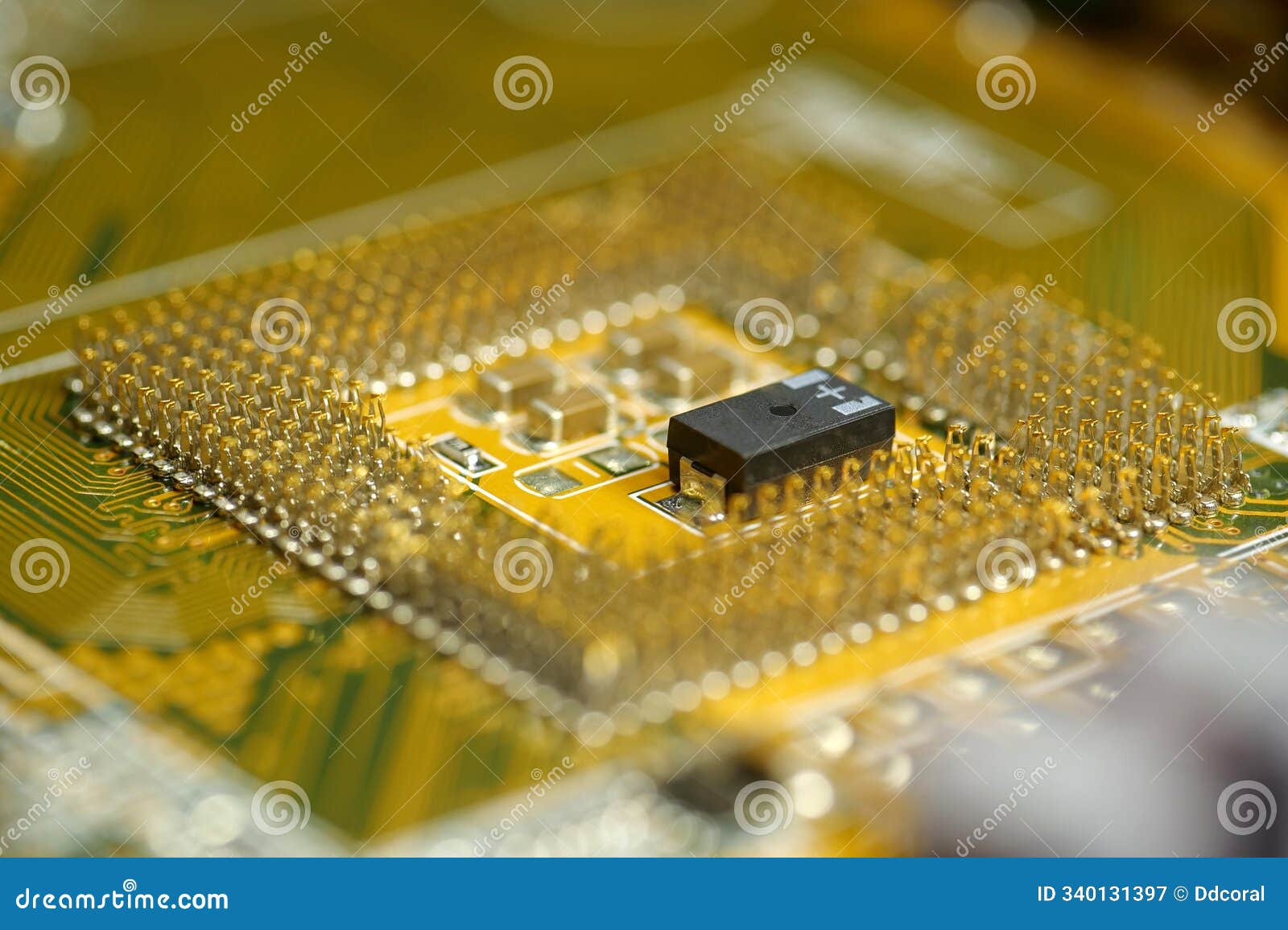 Computer Microcircuit with Electronic Components, Chips, Resistors ...