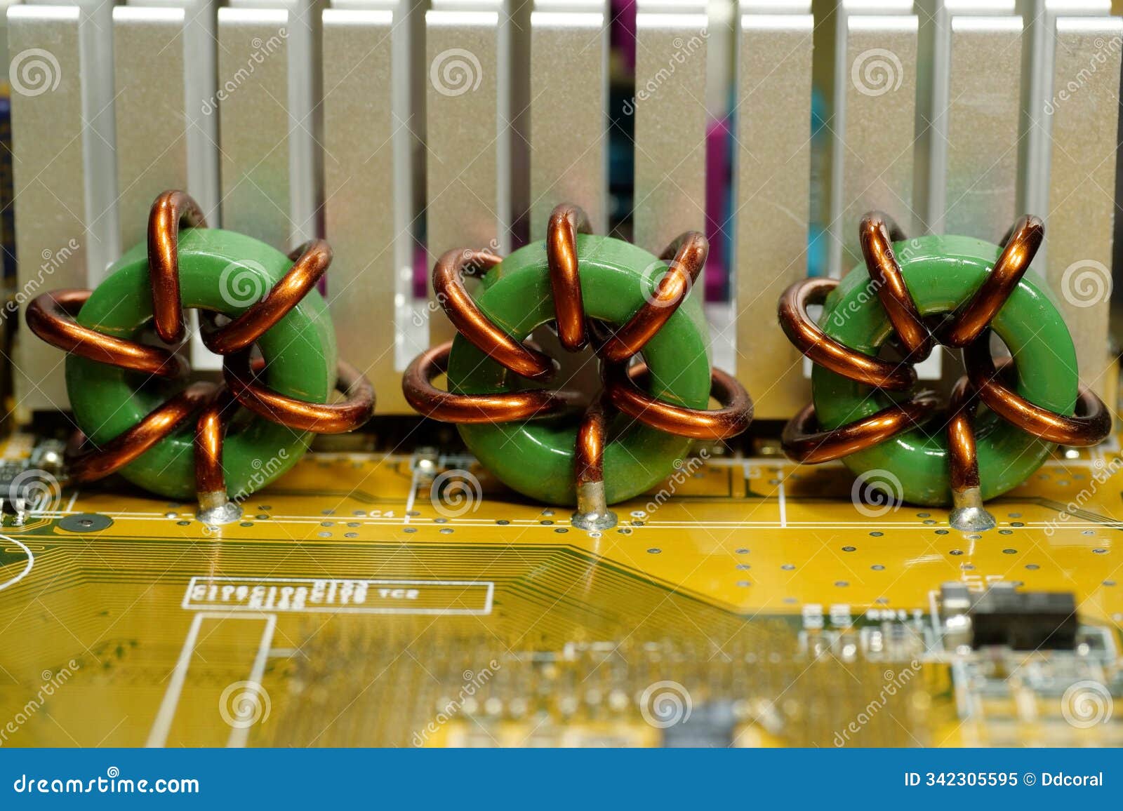 Computer Microcircuit with Electronic Components Stock Image - Image of ...