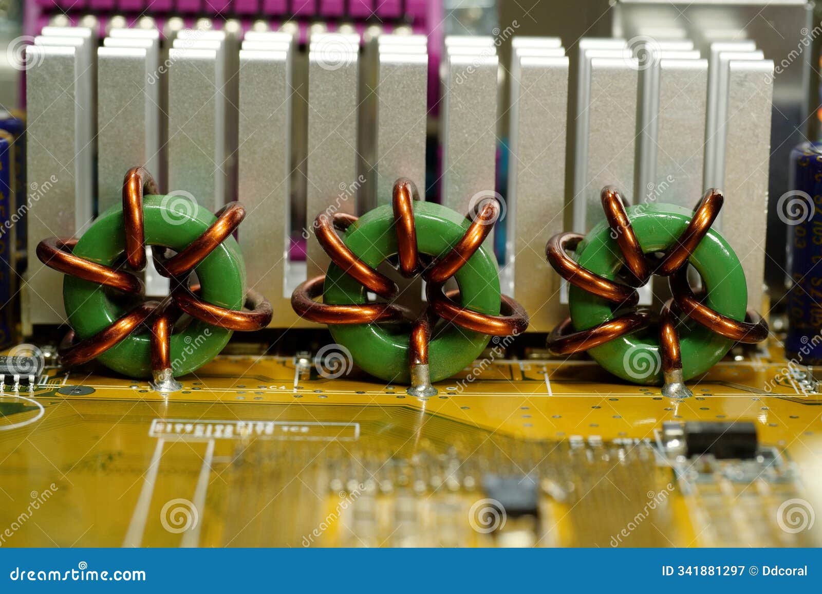 Computer Microcircuit with Electronic Components Stock Image - Image of ...