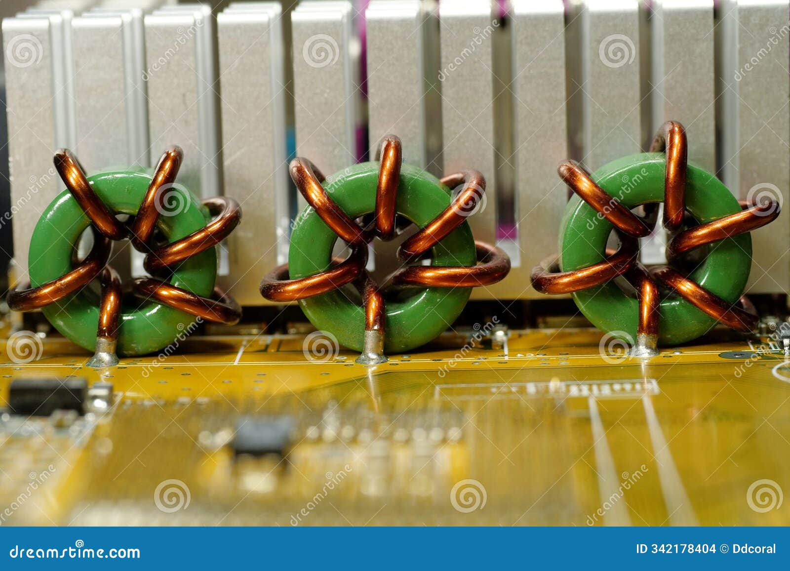 Computer Microcircuit with Electronic Components Stock Photo - Image of ...