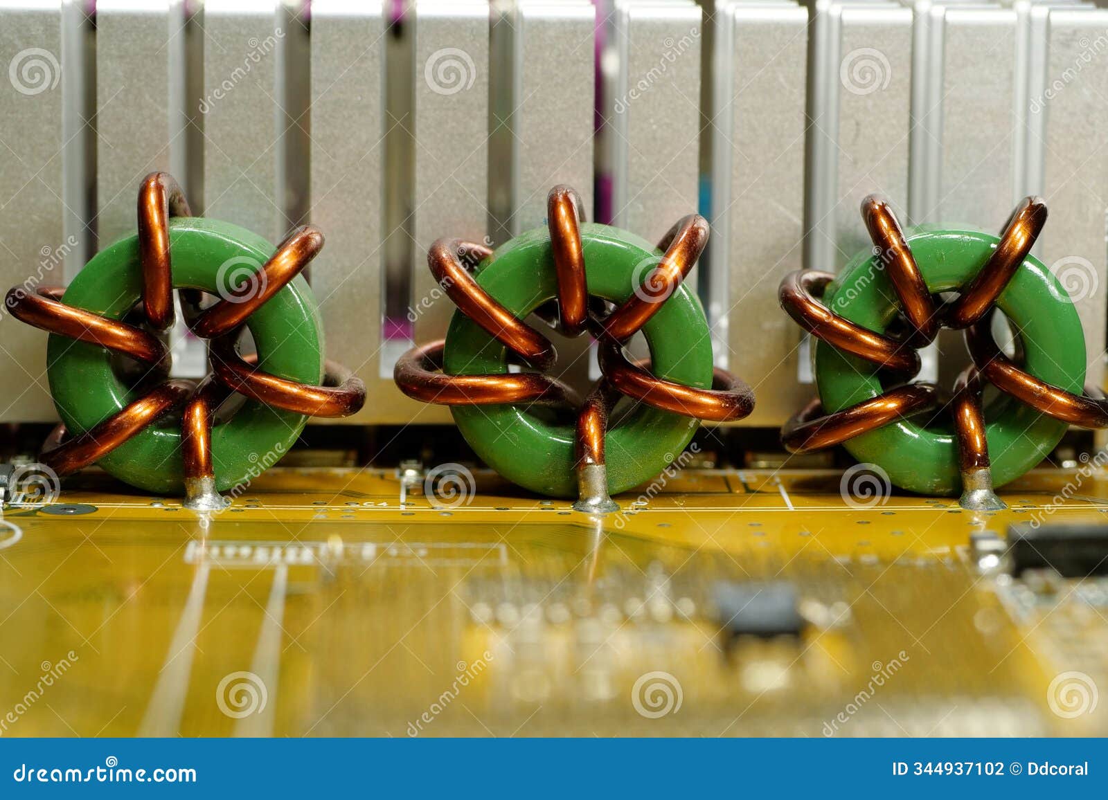 Computer Microcircuit with Electronic Components Stock Photo - Image of ...