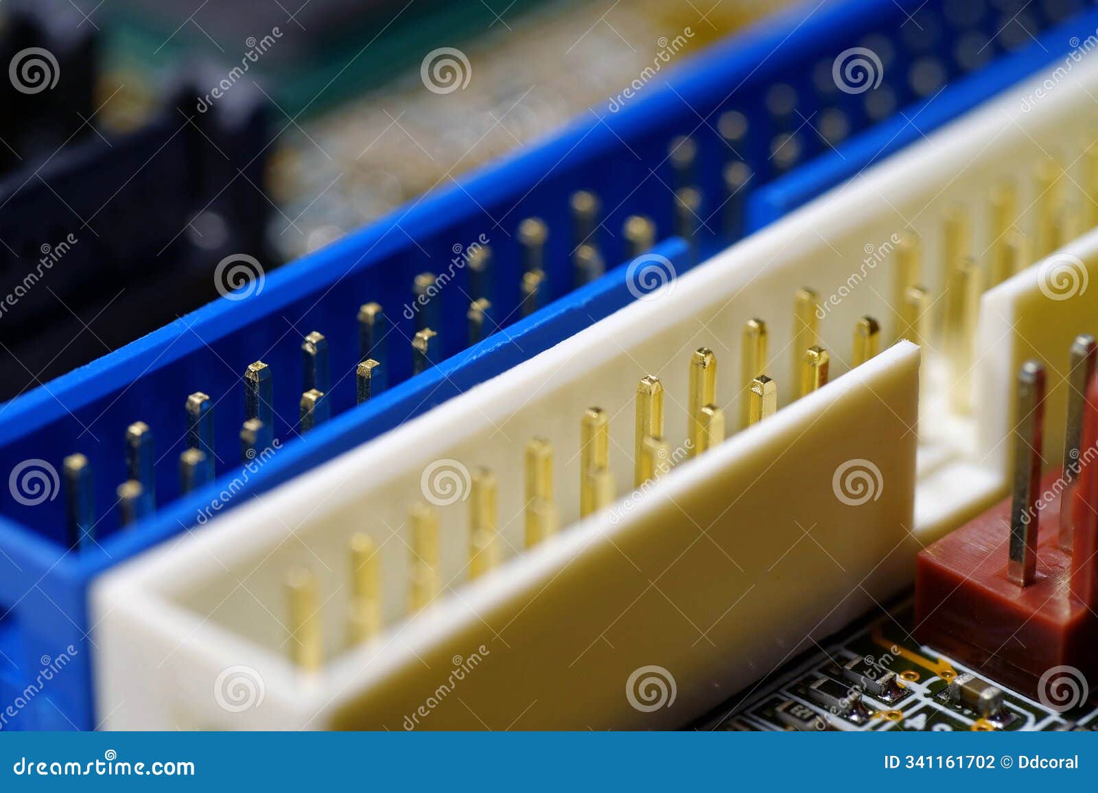 Computer Microcircuit with Electronic Components Stock Photo - Image of ...