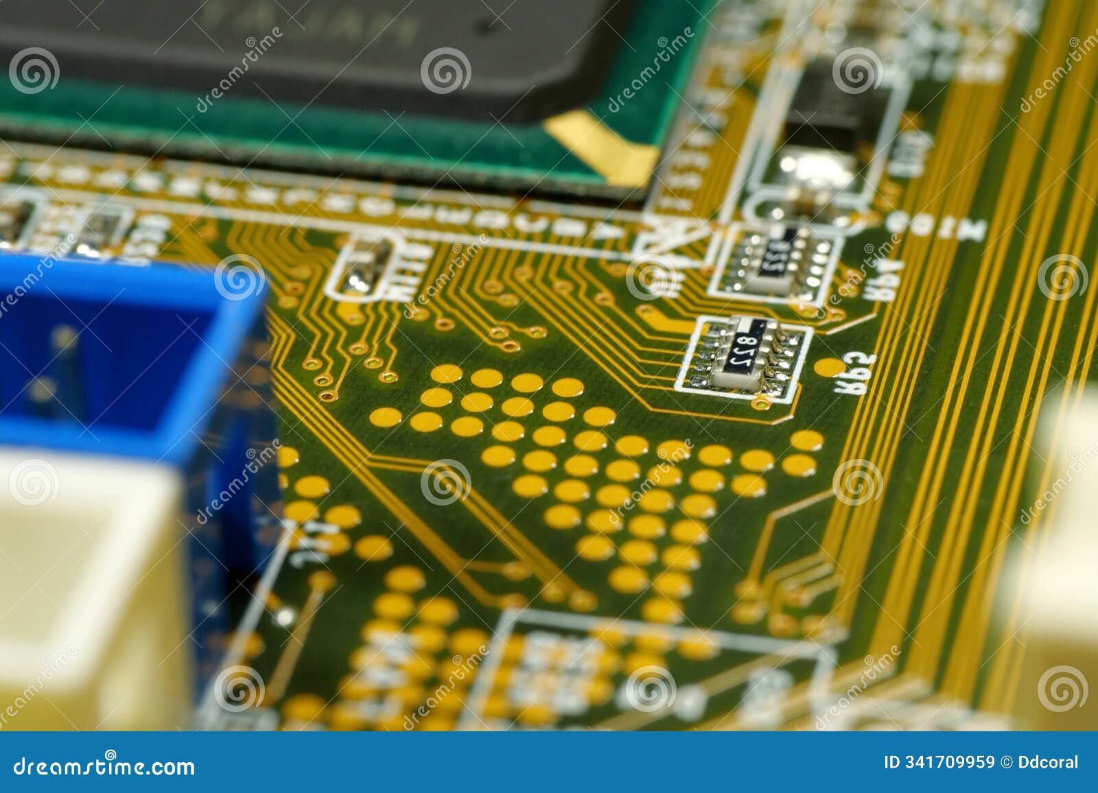 Computer Microcircuit with Electronic Components Stock Image - Image of ...