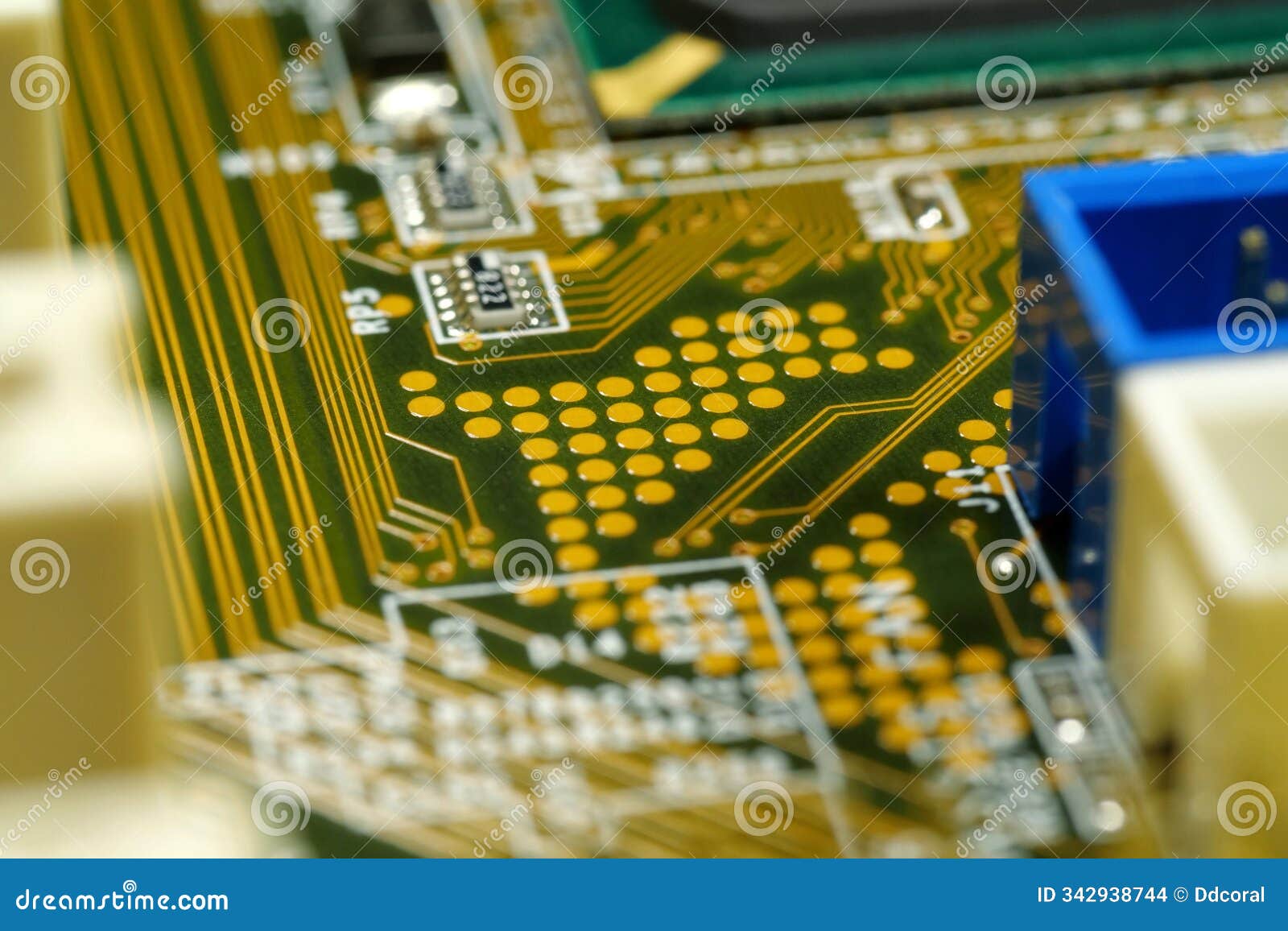 Computer Microcircuit with Electronic Components Stock Photo - Image of ...