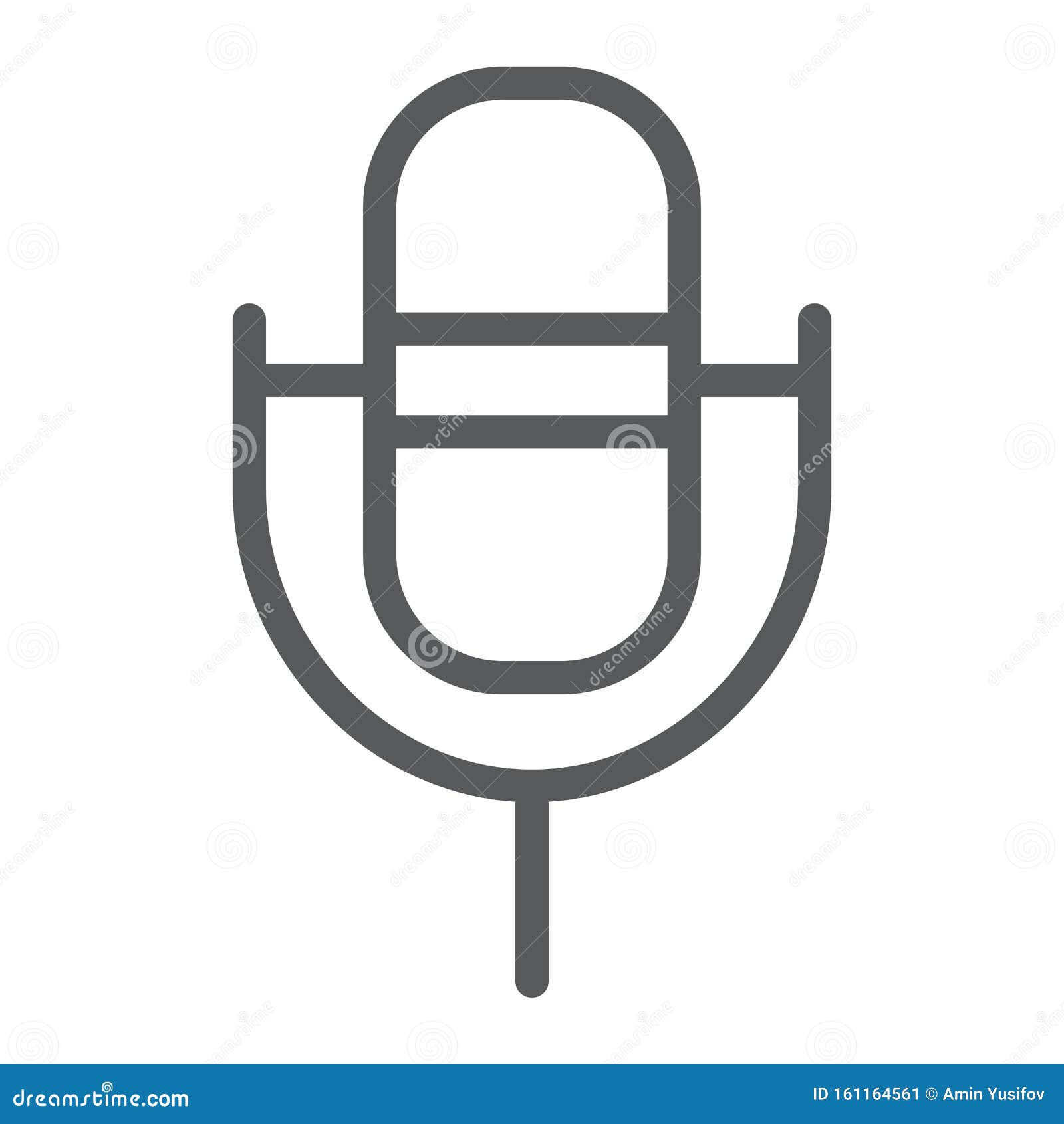 Computer Microphone Line Icon, Sound and Device, Audio Mic Sign, Vector ...