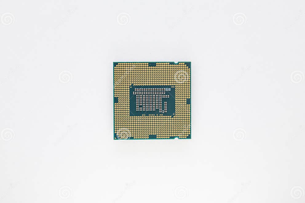 Computer Microprocessor Isolated on White Background Stock Photo ...