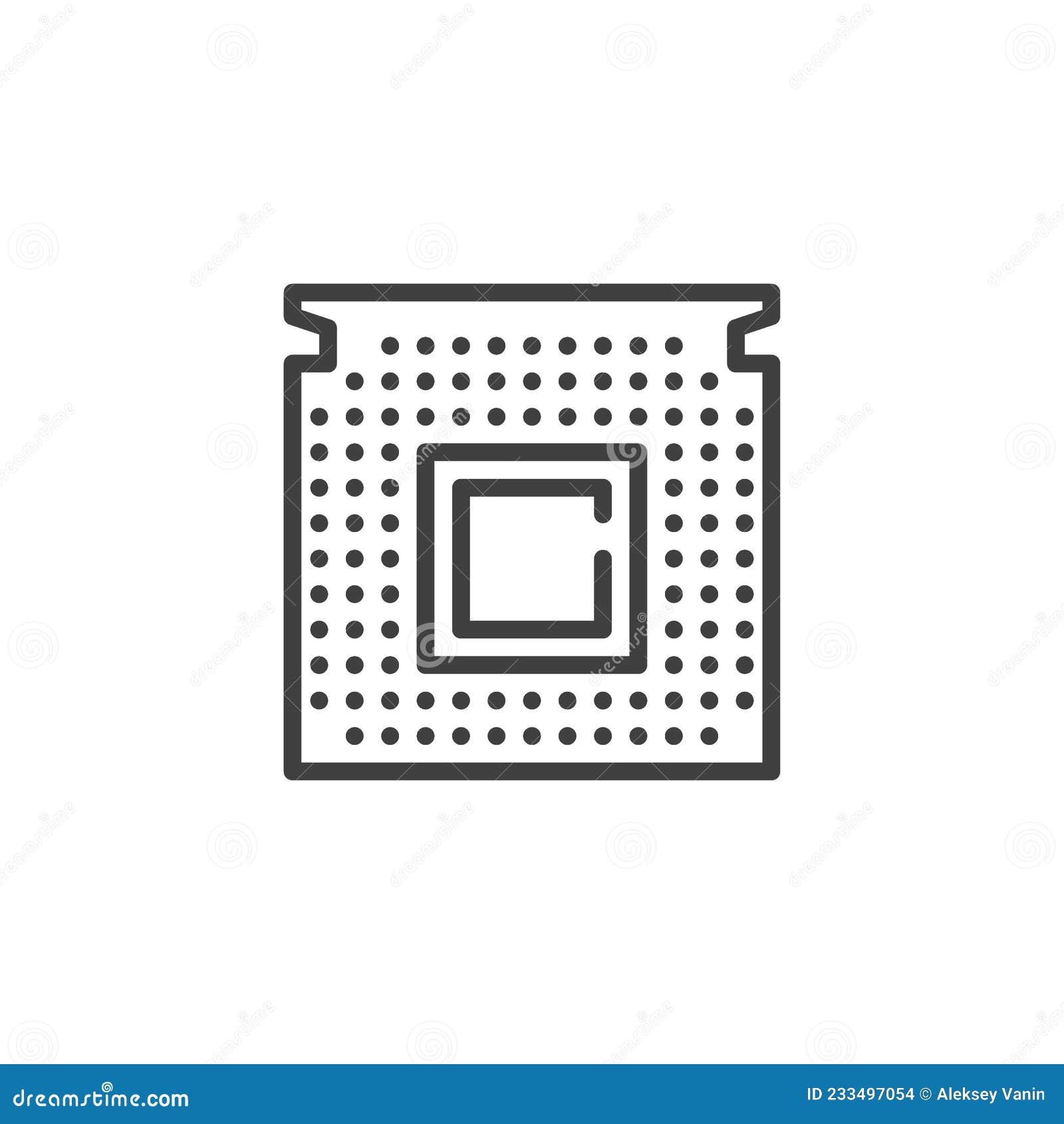 Computer Microprocessor Line Icon Stock Vector - Illustration of symbol ...