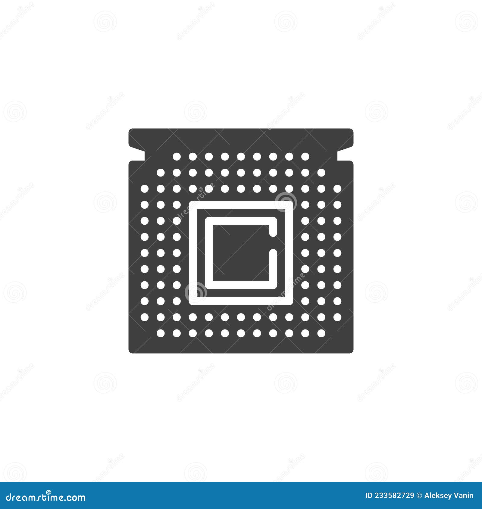 Computer Microprocessor Vector Icon Stock Vector - Illustration of ...