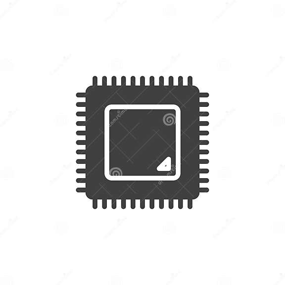 Computer Microprocessor Vector Icon Stock Illustration - Illustration ...
