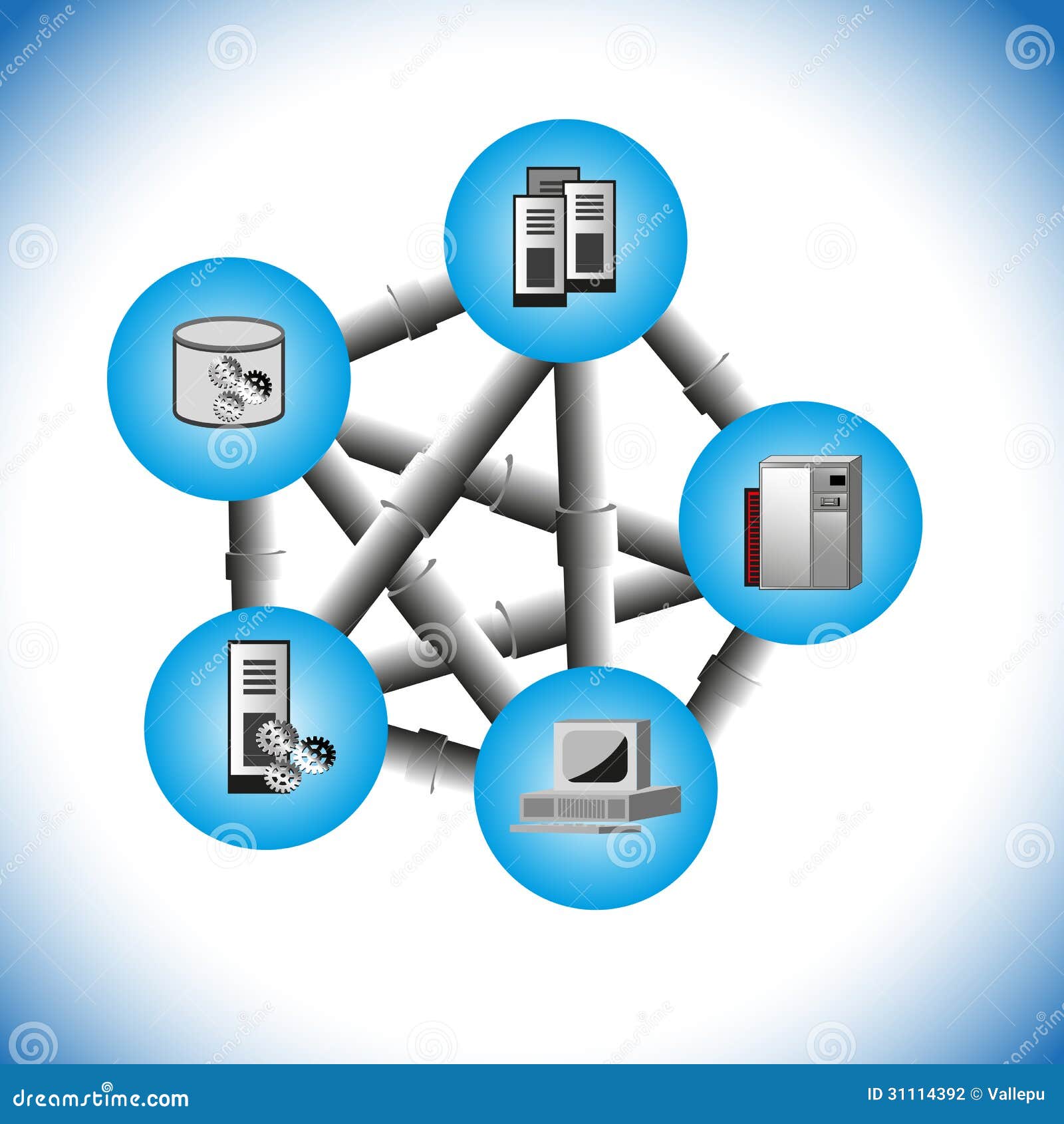 Computer Middleware Point To Point Integration Stock Illustration ... Computer Middleware Point To Point Integration Stock Illustration ...