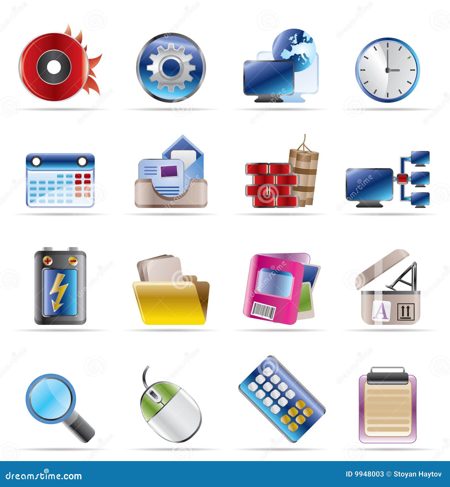 Computer, Mobile Phone and Internet Icons Stock Vector - Illustration ...