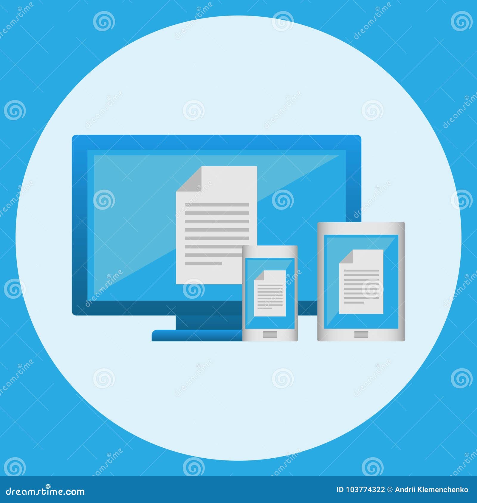 Computer, Mobile Phone and Tablet. Vector Illustration. Stock Vector ...