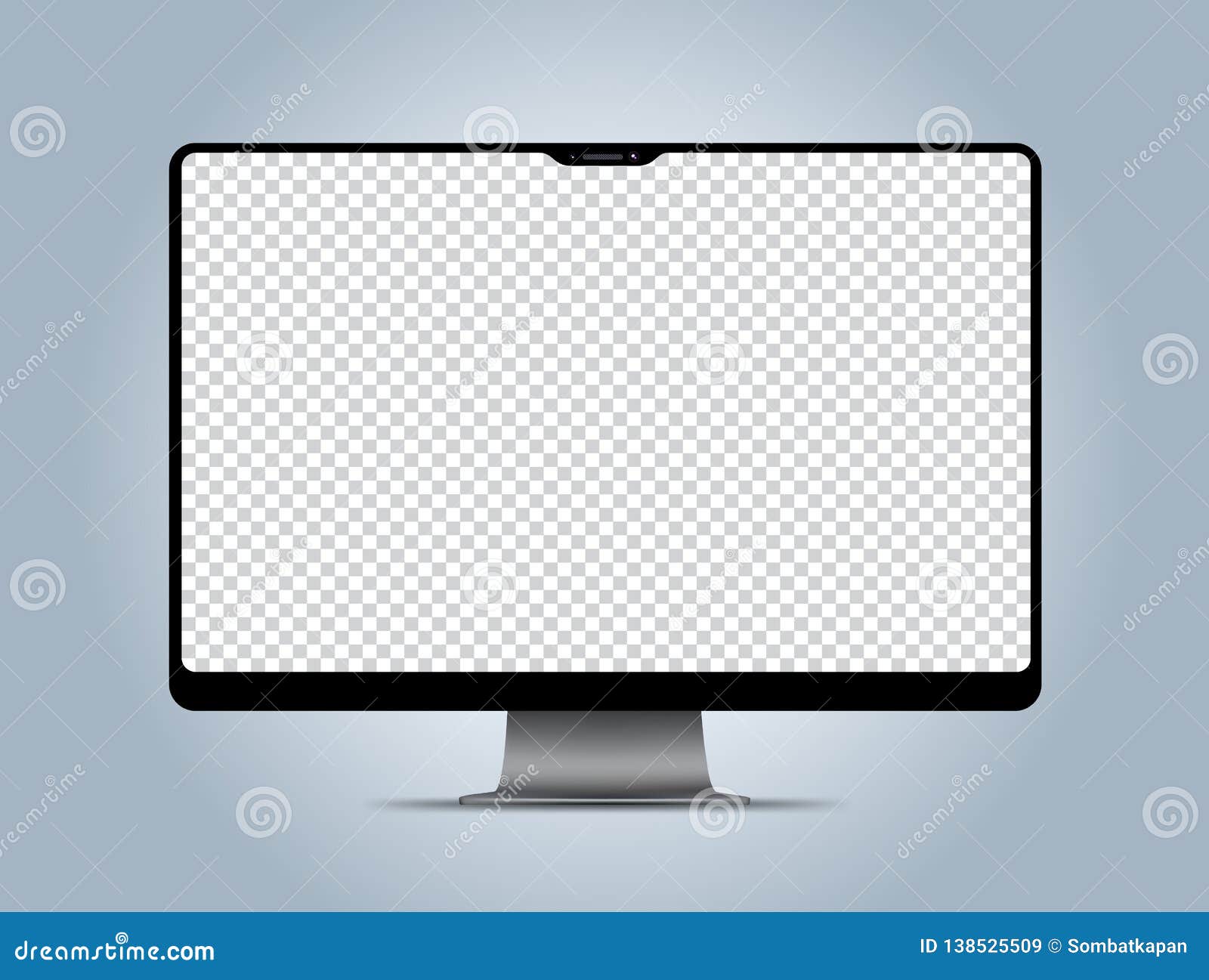 Computer Mockup Transparent Display Screen Stock Vector - Illustration ...