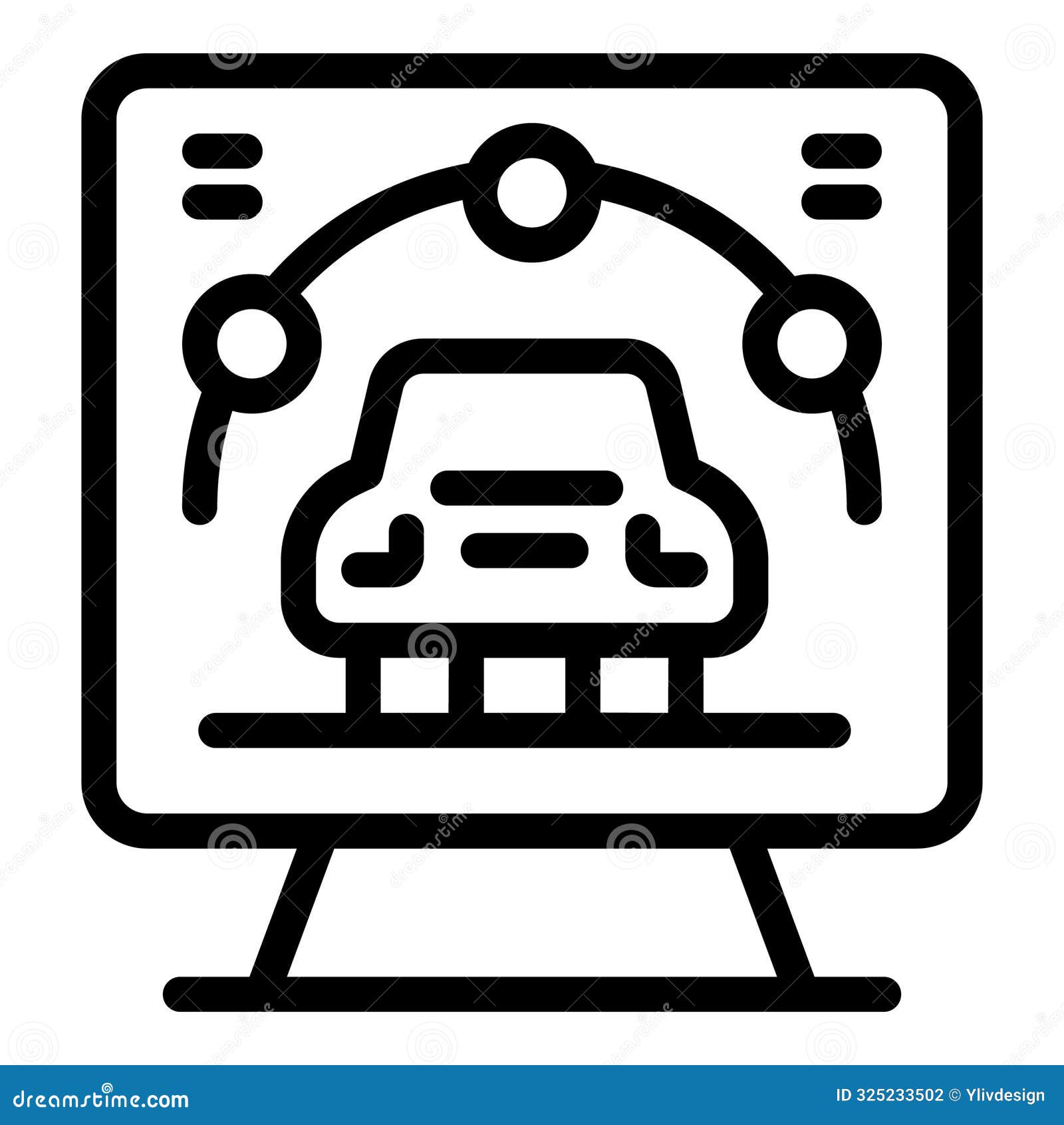 Computer Modeling Software is Simulating a Self Driving Car Stock Vector - Illustration of ...