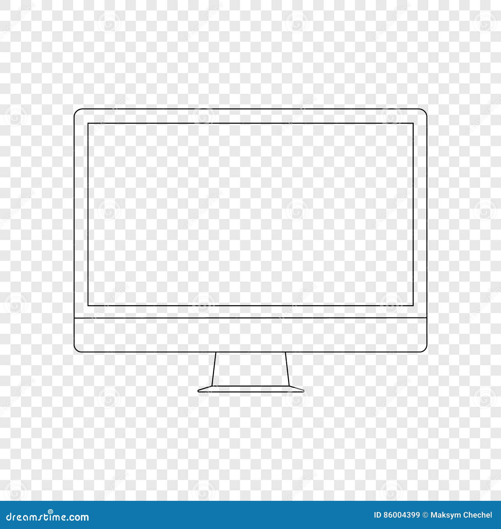 Computer. Modern Computer in Linear Style Stock Vector - Illustration ...