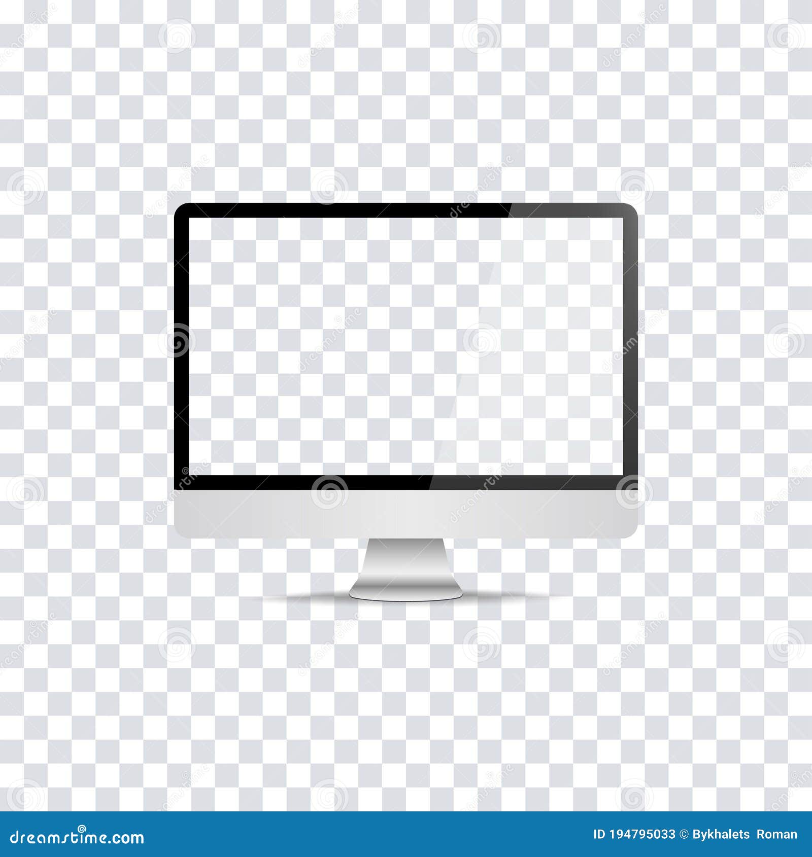 Computer Momitor in Realistic Design. Vector Isolated Computer ...