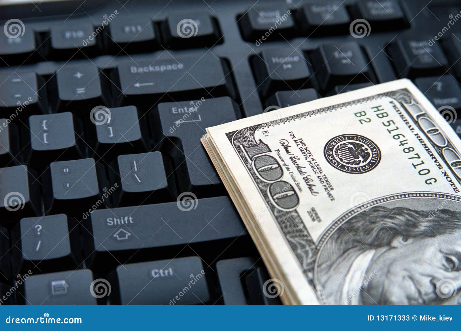 Computer and money stock image. Image of money, keyboard - 13171333