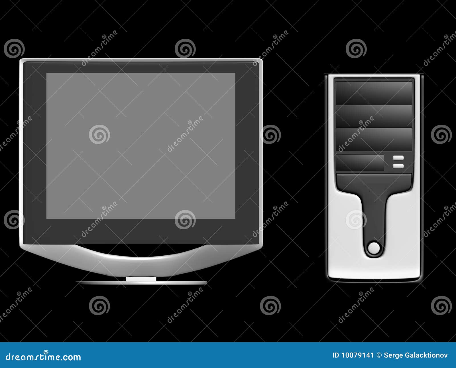 Computer and monitor stock illustration. Illustration of isolated ...