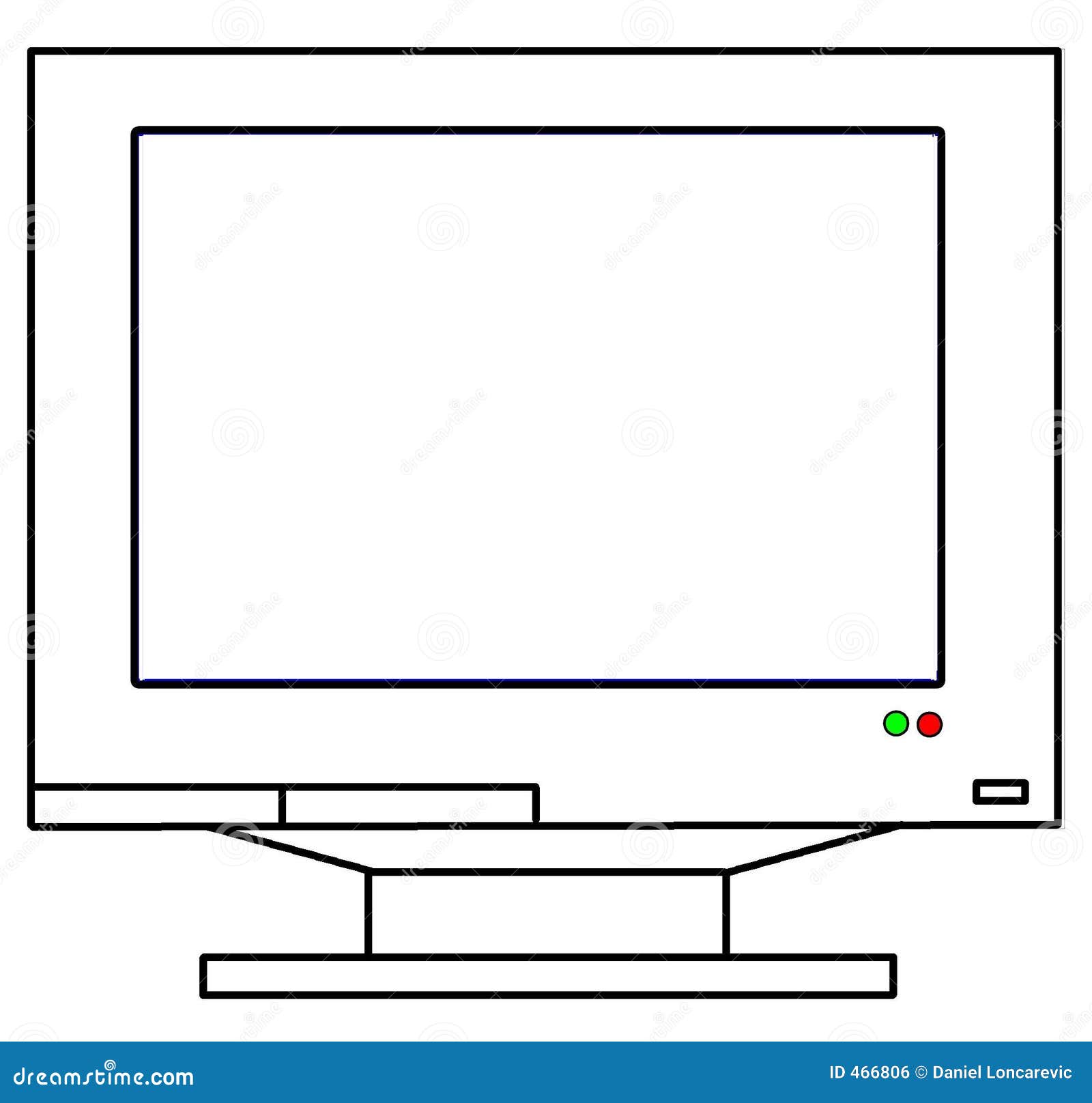 Computer Monitor Coloring Page