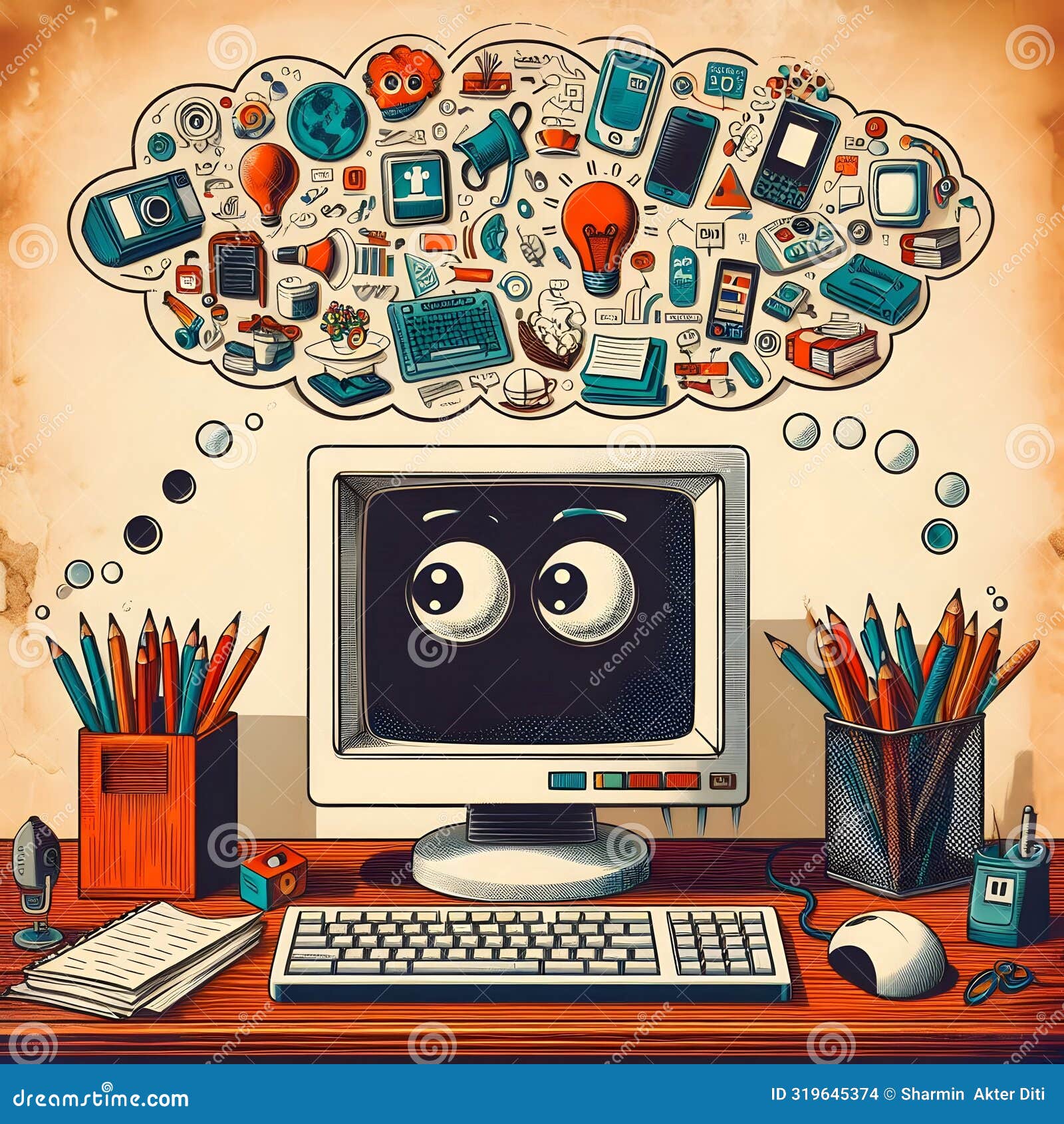 A Computer Monitor with Anthropomorphic Features, Such As Expressive ...