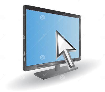 Computer Monitor and Arrow Pointer Stock Vector - Illustration of ...