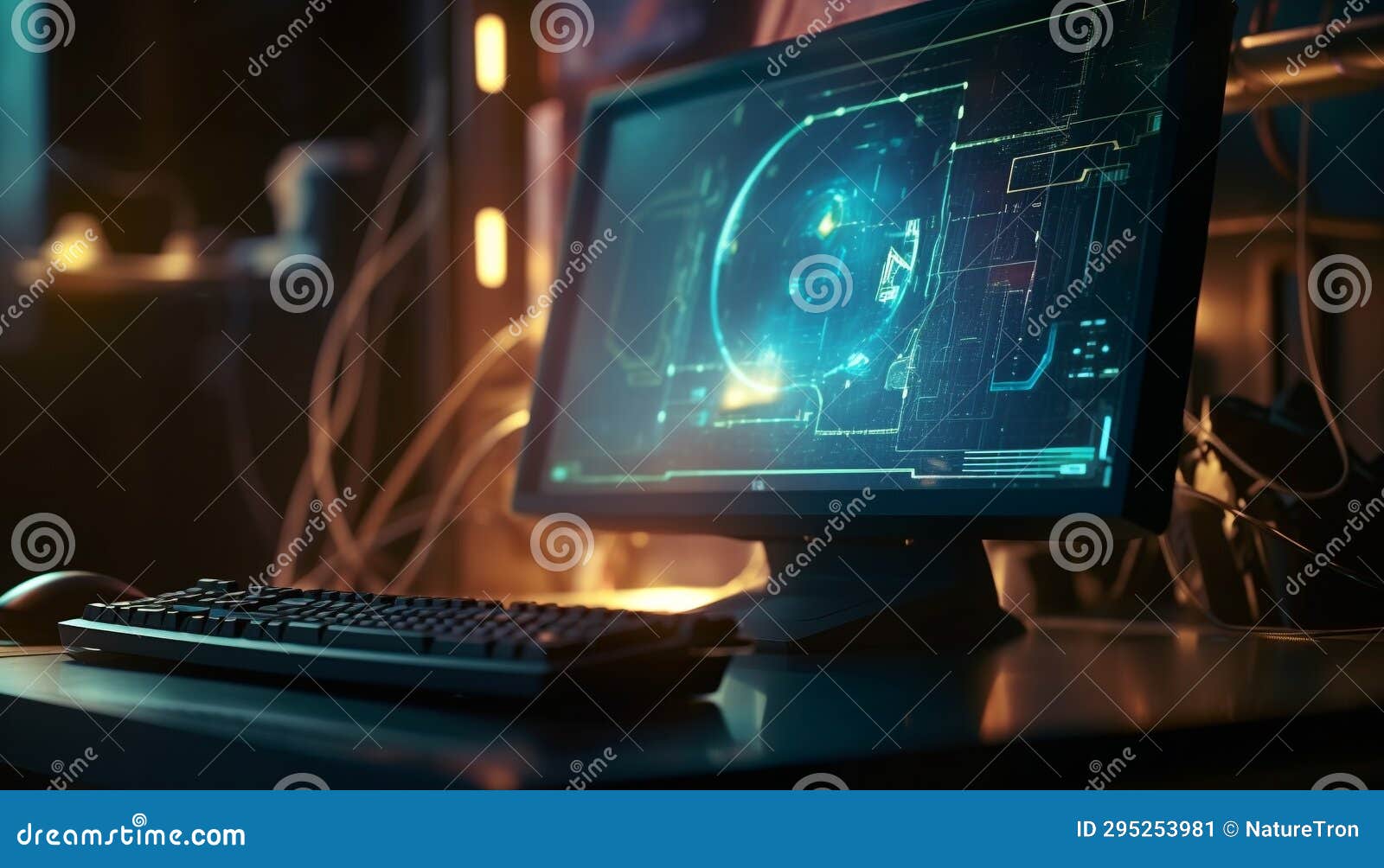 Computer Monitor with Beam Computer Monitor with Laser Computer Stock ...