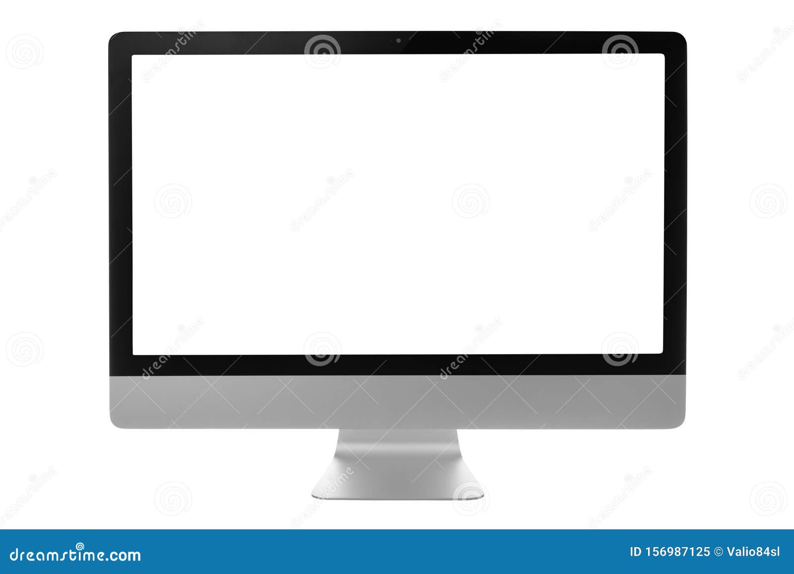 Computer Monitor with Black Screen Isolated on White Background with ...