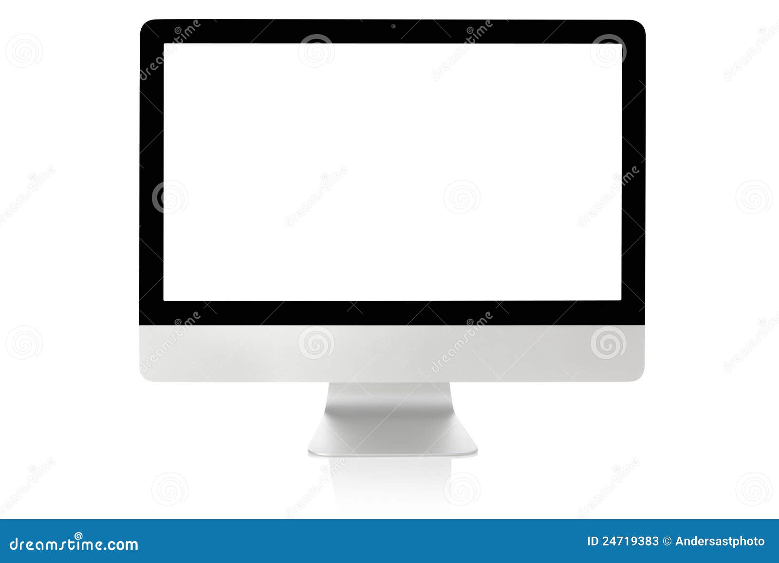 Computer Monitor with Blank Screen Stock Image - Image of elegance ...