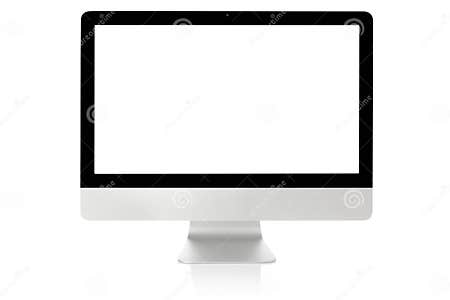Computer Monitor with Blank Screen Stock Image - Image of elegance ...