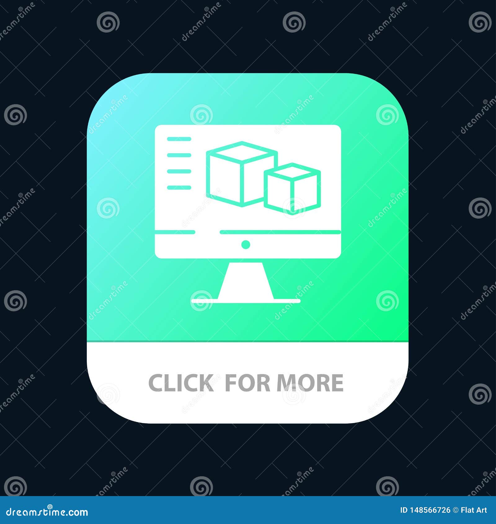 Computer, Monitor, Box, Computing Mobile App Icon Design Stock Vector ...