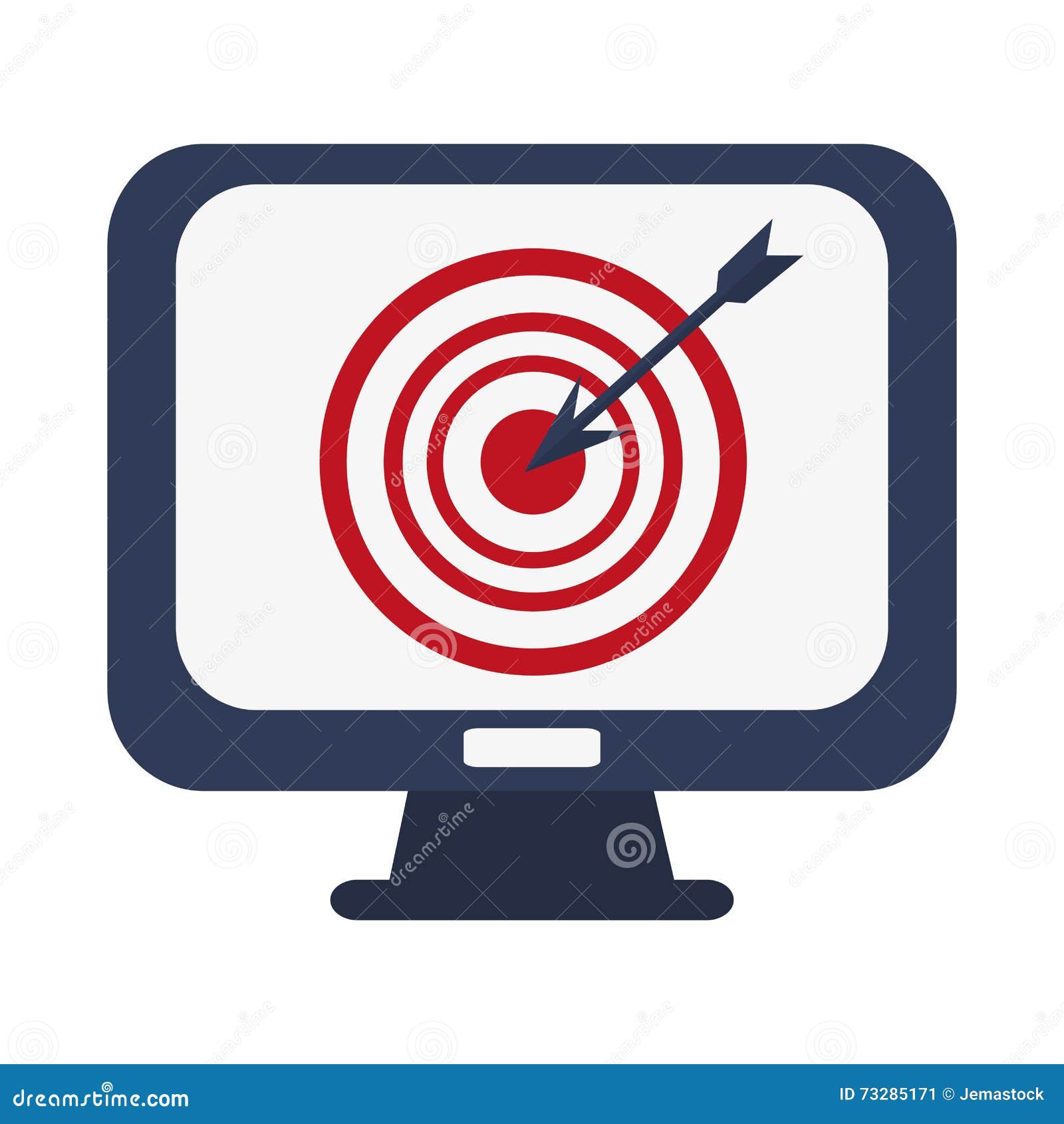 Computer Monitor with Bullseye Stock Illustration - Illustration of ...