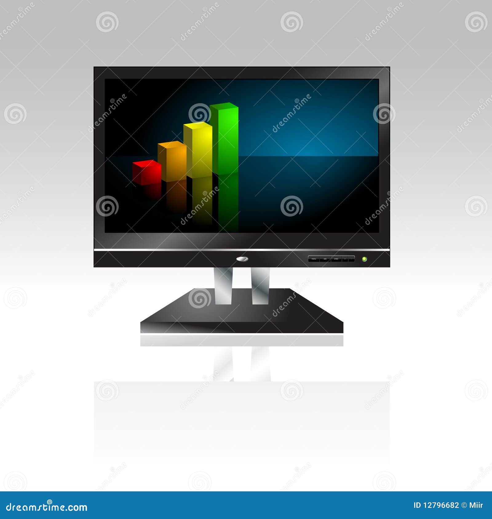 Computer Monitor with Business Graph - Vector Stock Vector ... Computer Monitor with Business Graph - Vector Stock Vector ...