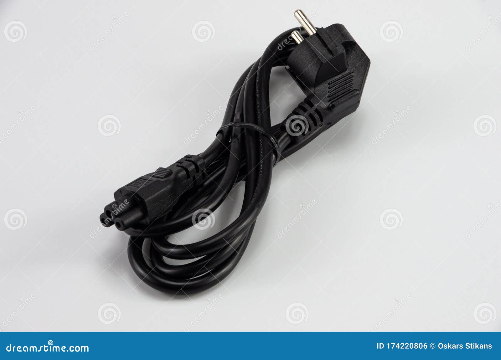 Computer and Monitor Cable for Electricity, Power Stock Photo - Image ...