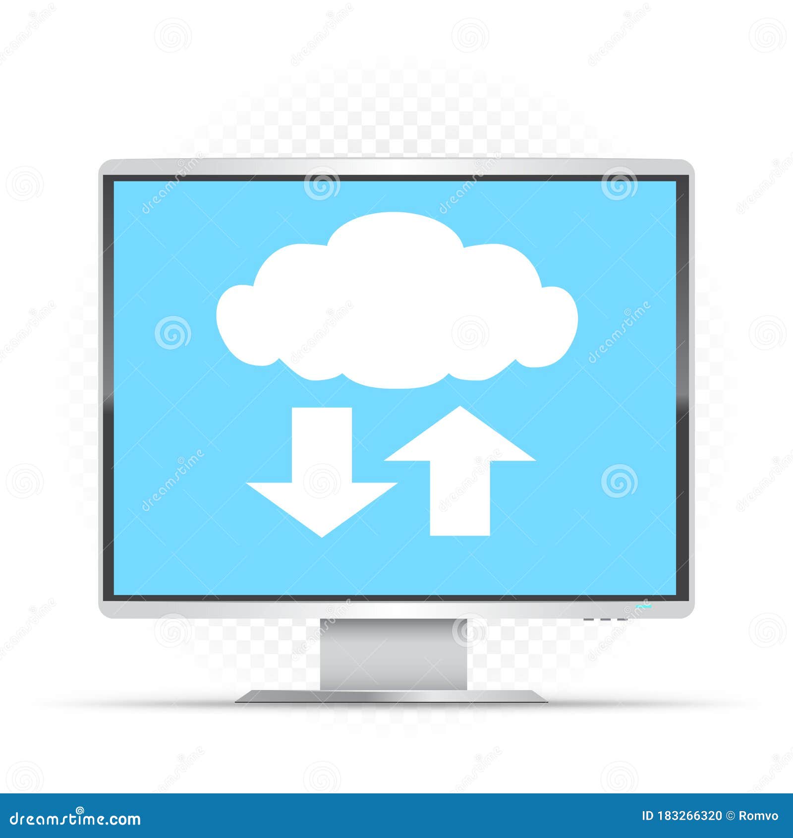 Computer Monitor and Cloud Service Sign Stock Vector - Illustration of ...